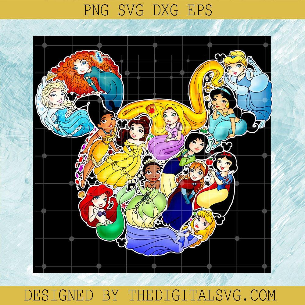 Mickey Disney princess characters PNG, Mickey Mouse SVG, Funny Disney ...