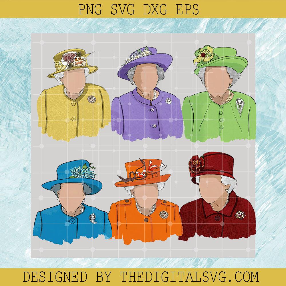 Queen Elizabeth Sublimation PNG, Rainbow Queen PNG, Queen Elizabeth II ...