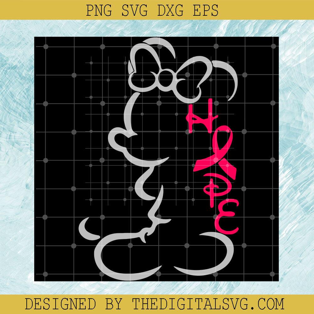 Minnie Mouse SVG, Ribbon Breast Cancer SVG, Cancer Ribbon SVG ...