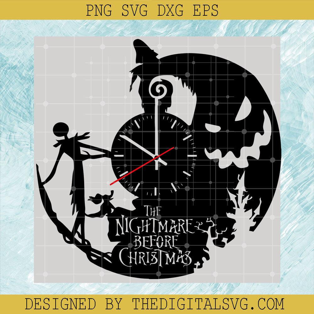 The Nightmare Before Christmas SVG, Vinyl Record Wall Clock SVG, Tim ...