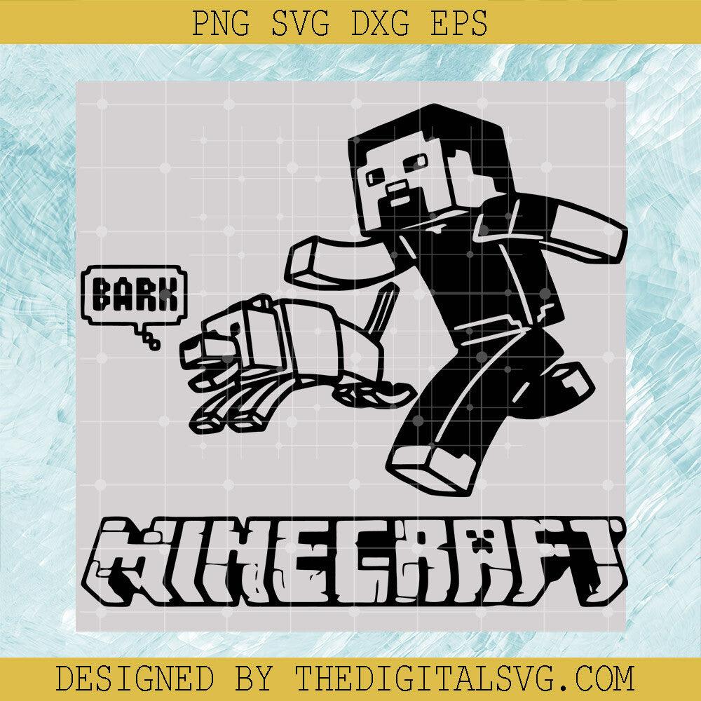 Minecraft Steve with Wolf Bark Svg, Minecraft Svg, Game Minecraft Svg ...