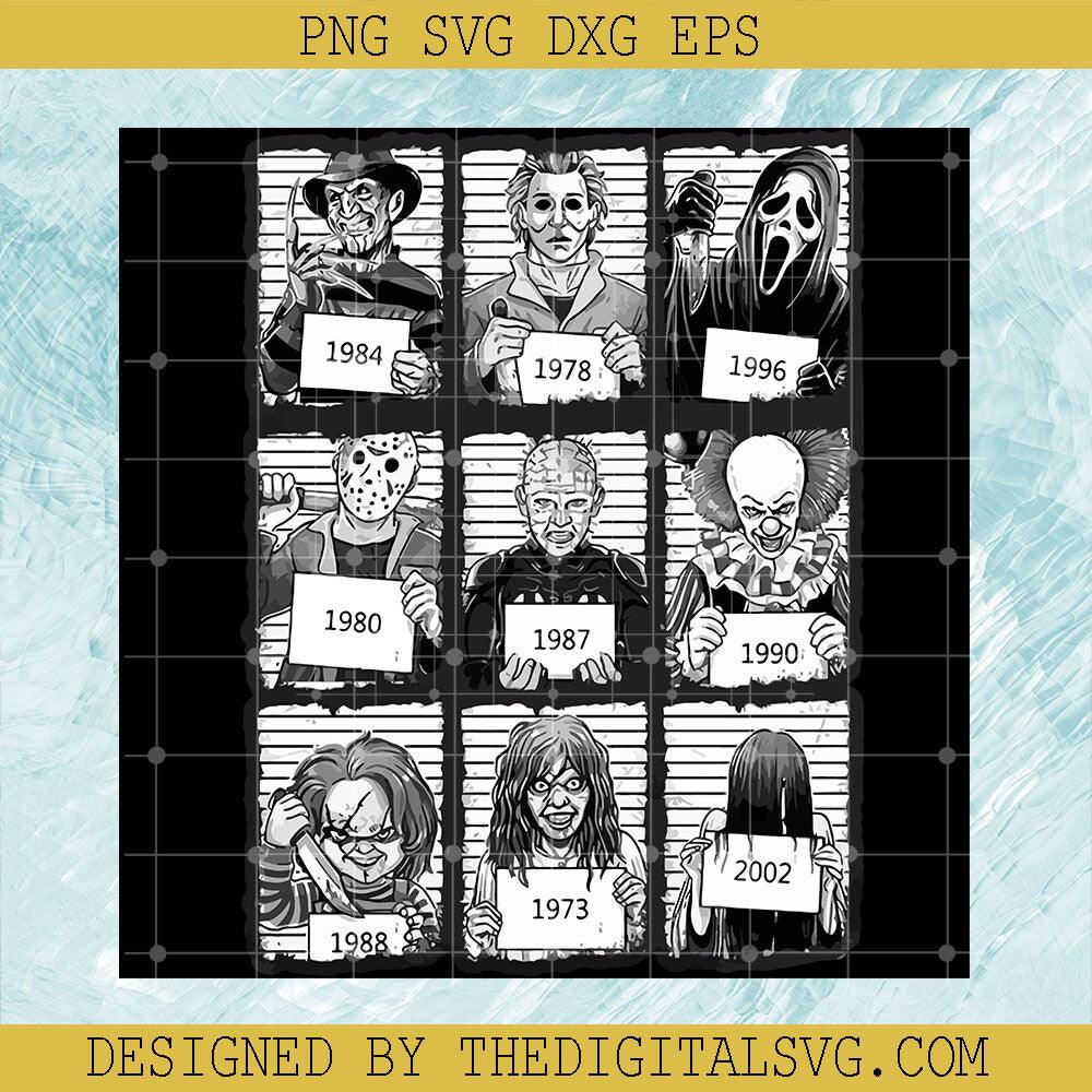 Horror Squad Mugshot SVG, Horror Characters SVG, Halloween Characters ...