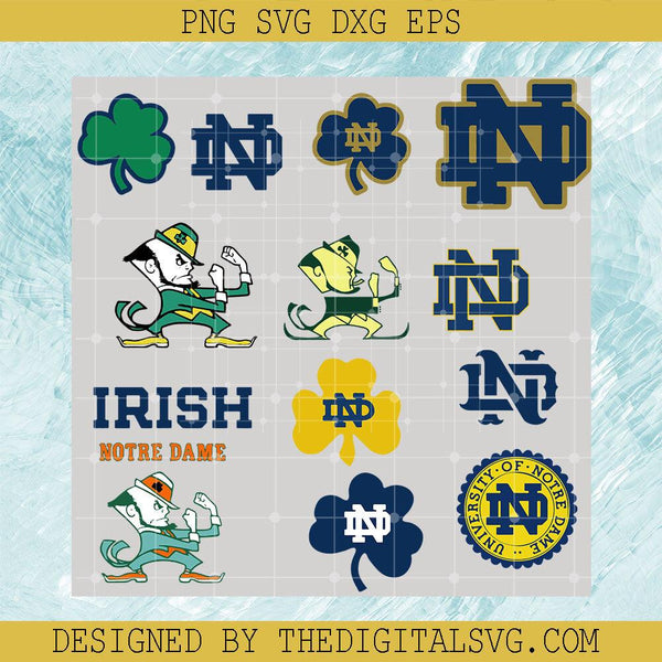 2l992q.Notre-Dame-Logos-SVG-Fighting-Irish-SVG-Golden-Domer-Clover-Leaf ...