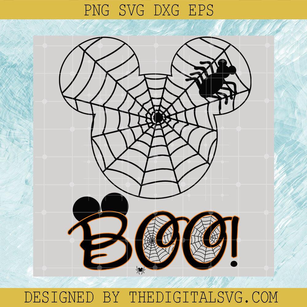 Boo Halloween Spider SVG, Mickey Mouse Spider Halloween SVG, Boo Spider ...