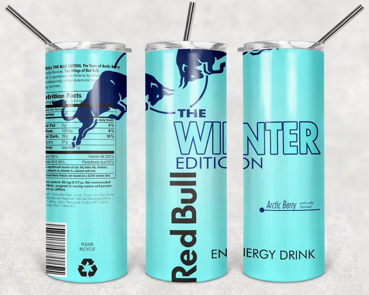 Red Bull Winter Drink Brand PNG, 20oz Skinny Tumbler Design ...