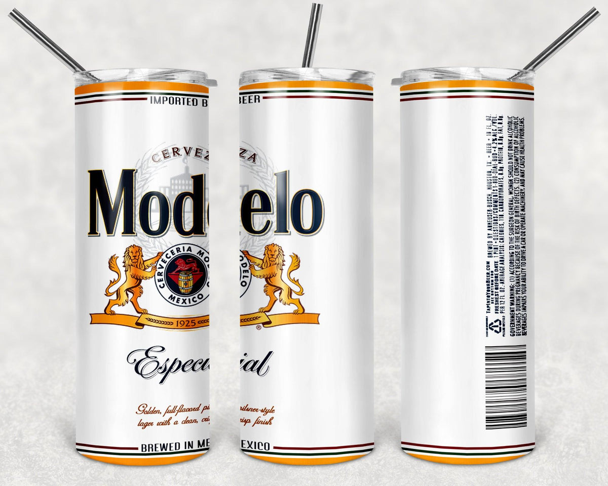 Modelo Especial Can Drink Brand PNG, 20oz Skinny Tumbler Design ...