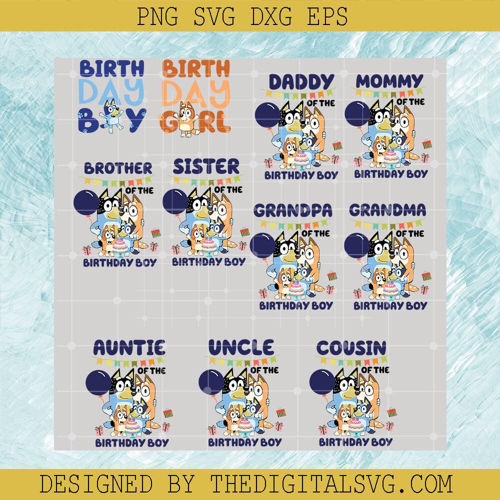 Bluey Family Birthday SVG, Personalized Bluey Birthday SVG, Birthday ...