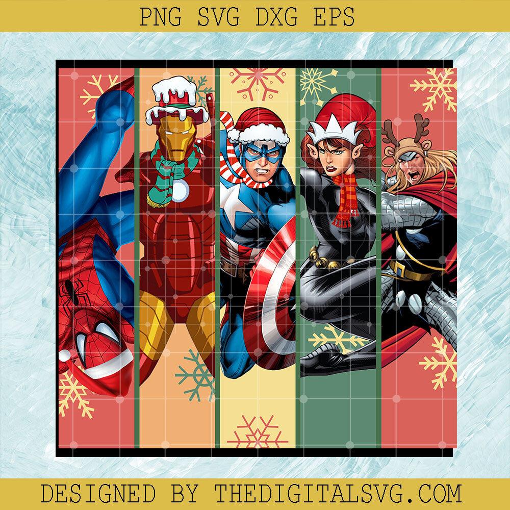 Avengers Merry Christmas PNG, Superhero Christmas PNG, Marvel ...